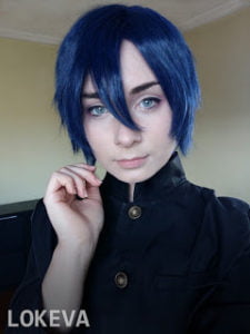 Short Blue & Red Synthetic Wigs for Masculine Appearance — UNIQSO