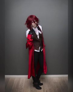 Black Butler Long Cosplay Wig: Grell Sutcliff — UNIQSO