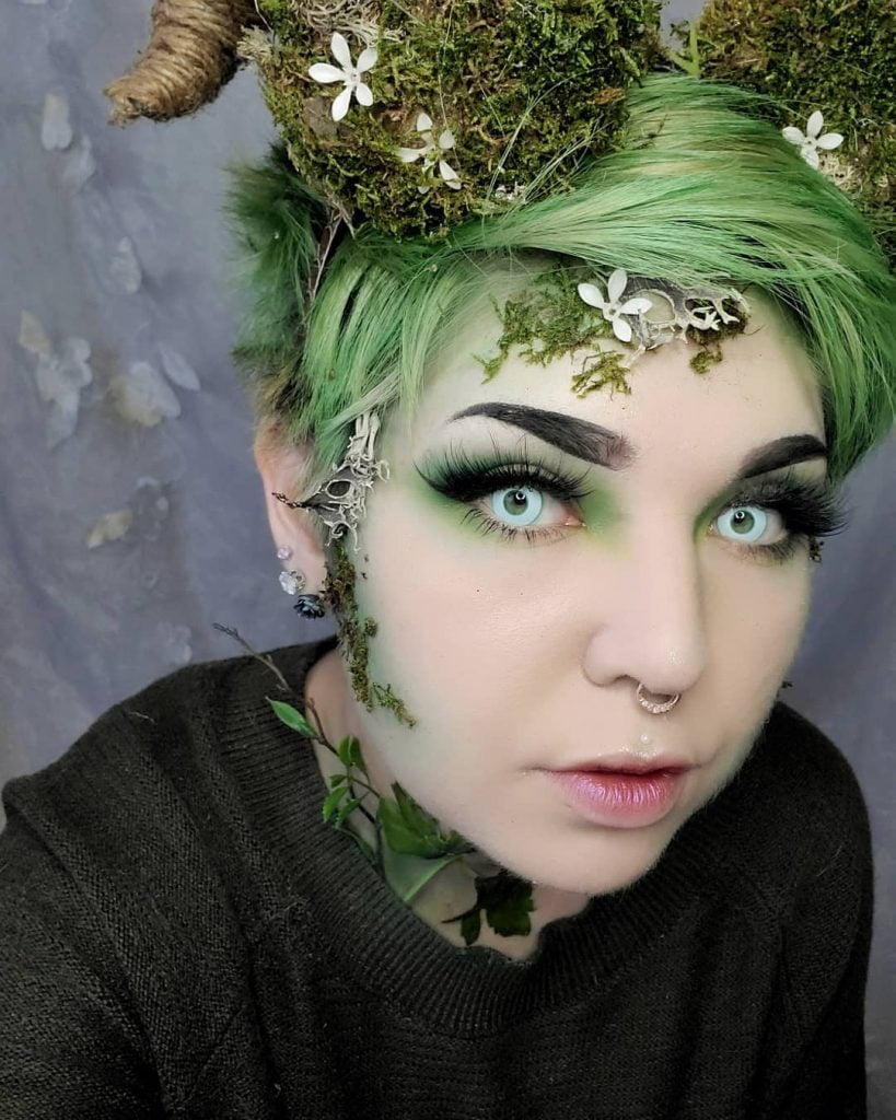 Forest Spirit Makeup with White Cosplay Contacts — UNIQSO